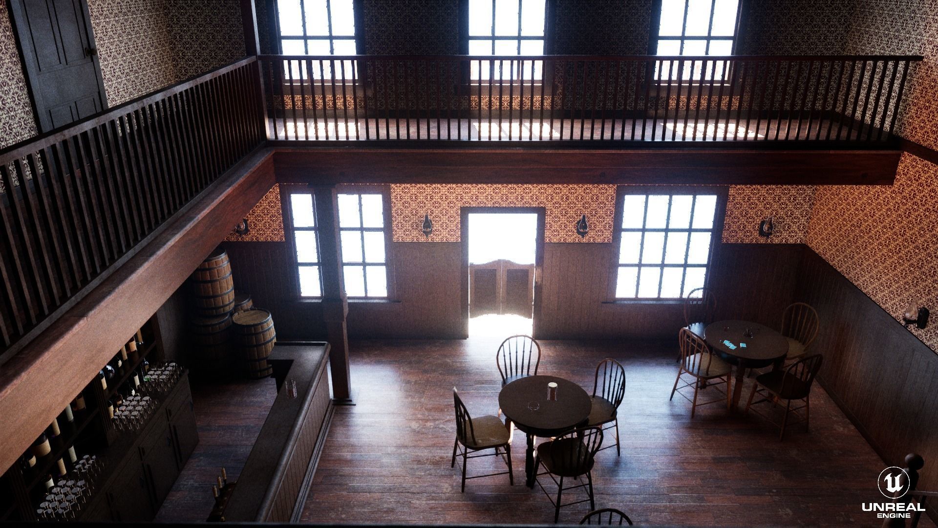 Western Saloon Interior 3d Scene 3D model | CGTrader