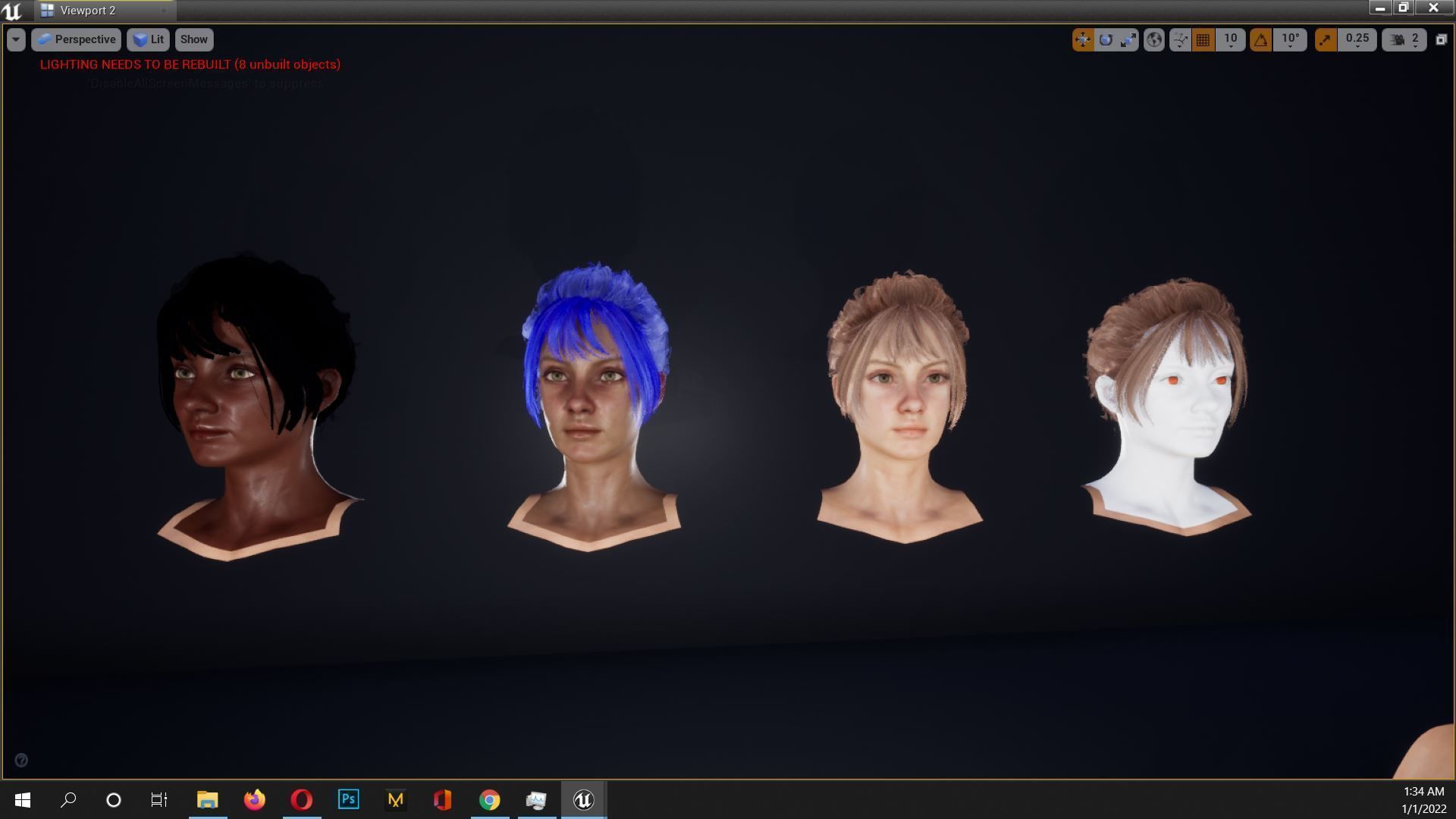 3D model Realistic women modular character female f1 VR / AR / low-poly ...