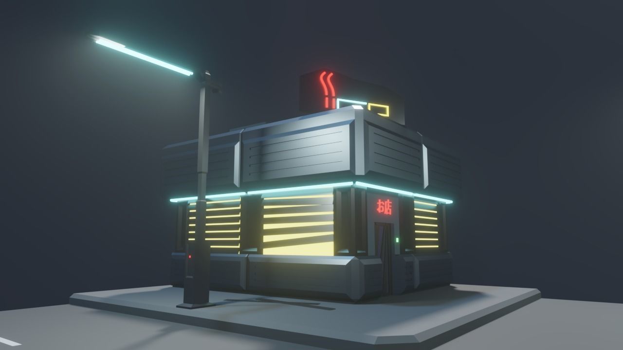 3D model Cyberpunk City Block VR / AR / low-poly | CGTrader