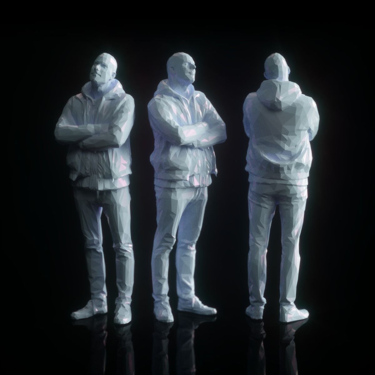 3D model Male Looking Up Casual Low Poly Style VR / AR / low-poly ...