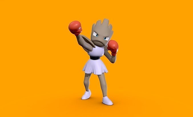 Hitmonchan - 3D print cartoon girl 3D model 3D printable | CGTrader