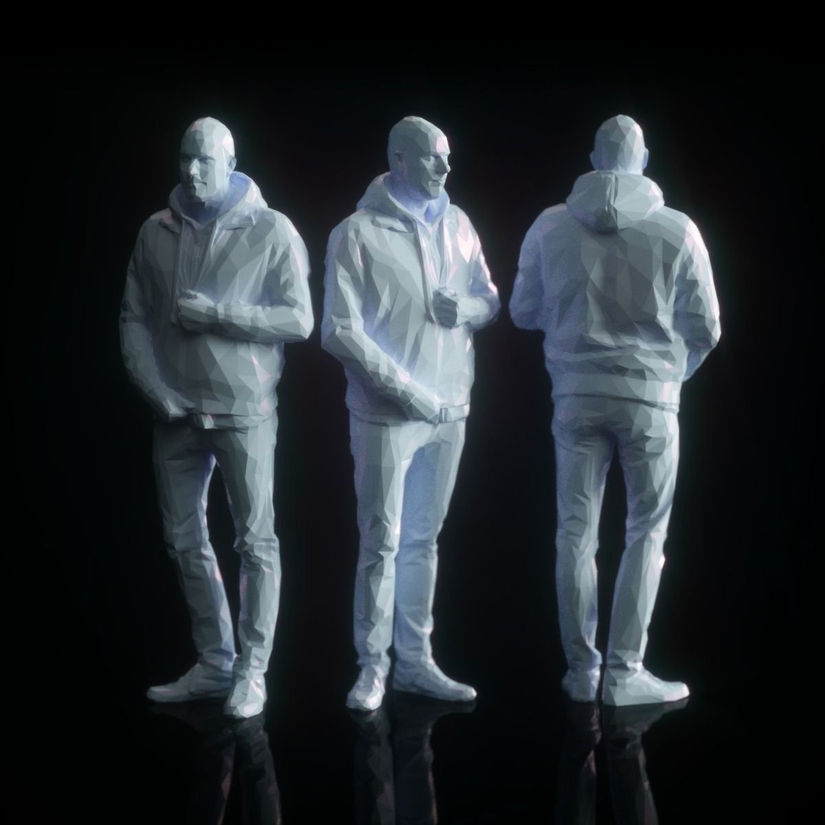 3D model 14 Low Poly Male Character Collection VR / AR / low-poly ...