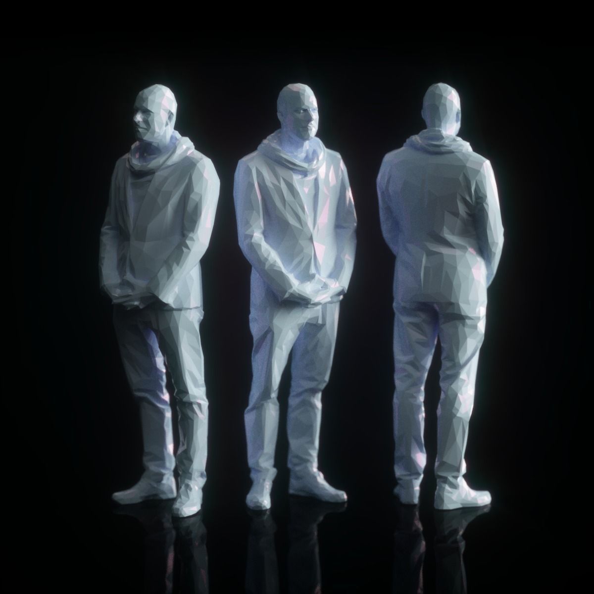 3D model 14 Low Poly Male Character Collection VR / AR / low-poly ...