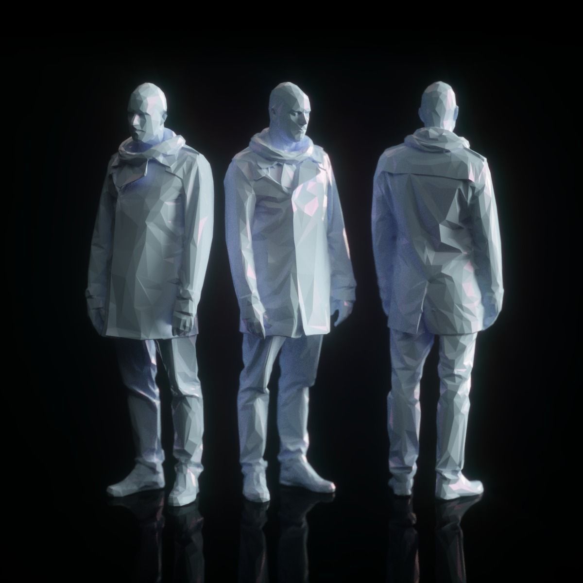 3D model 14 Low Poly Male Character Collection VR / AR / low-poly ...