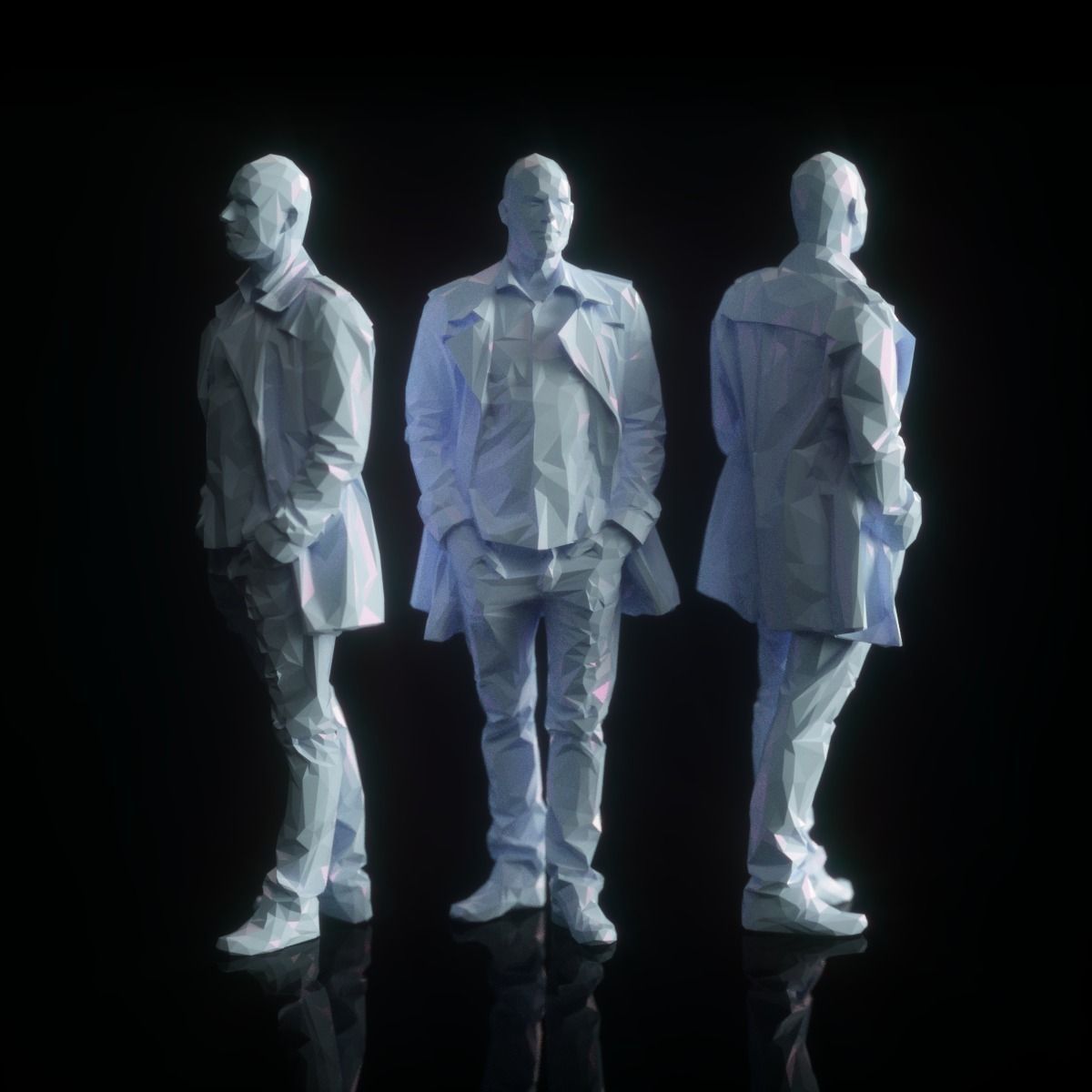 3D model 14 Low Poly Male Character Collection VR / AR / low-poly ...