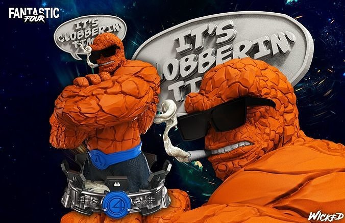 Wicked Marvel The Thing Bust 3D print model free 3D model 3D printable ...