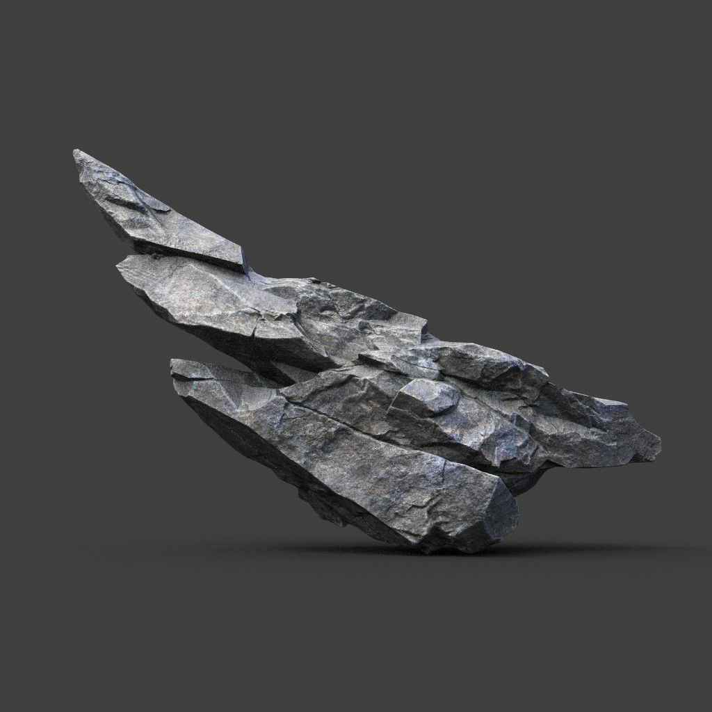3D model Scifi Gray Sharp Rock 220611 - Ultra HD 16K Textures VR / AR ...