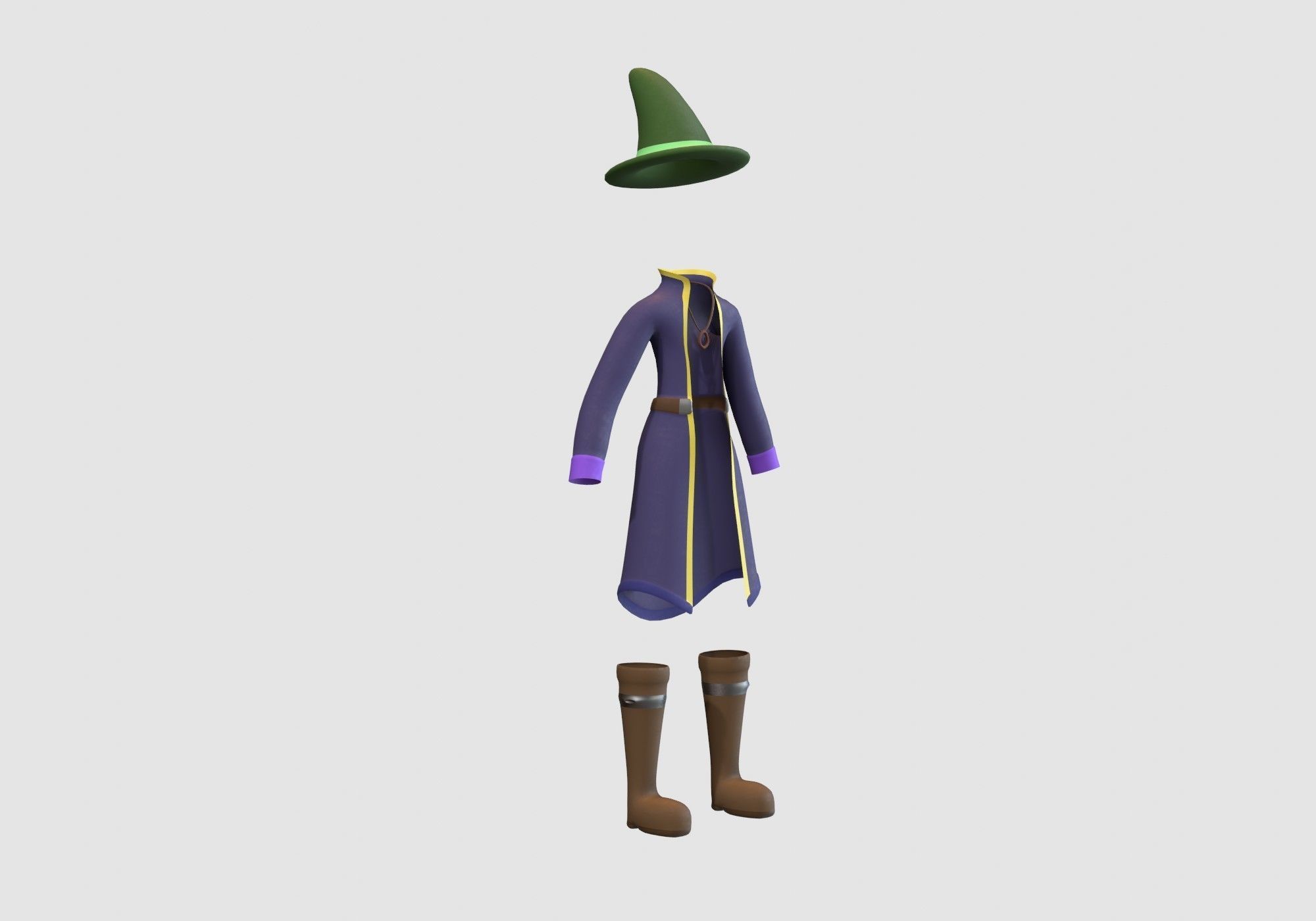 cartoon wizard outfit 3D model | CGTrader