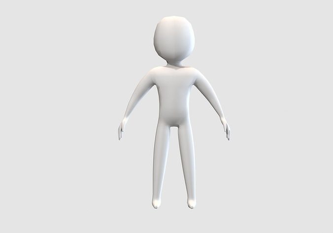 basic cartoon human 3D model | CGTrader
