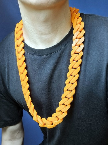 Print-in-Place Cuban Link Chain 3D model 3D printable | CGTrader
