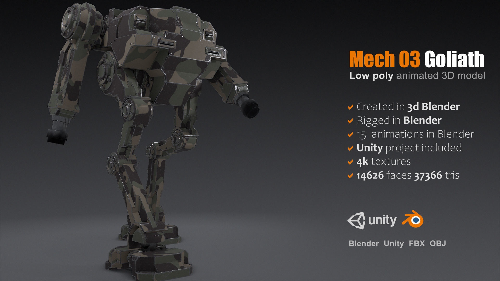 3D model Package of 10 Battle Mechas VR / AR / low-poly | CGTrader