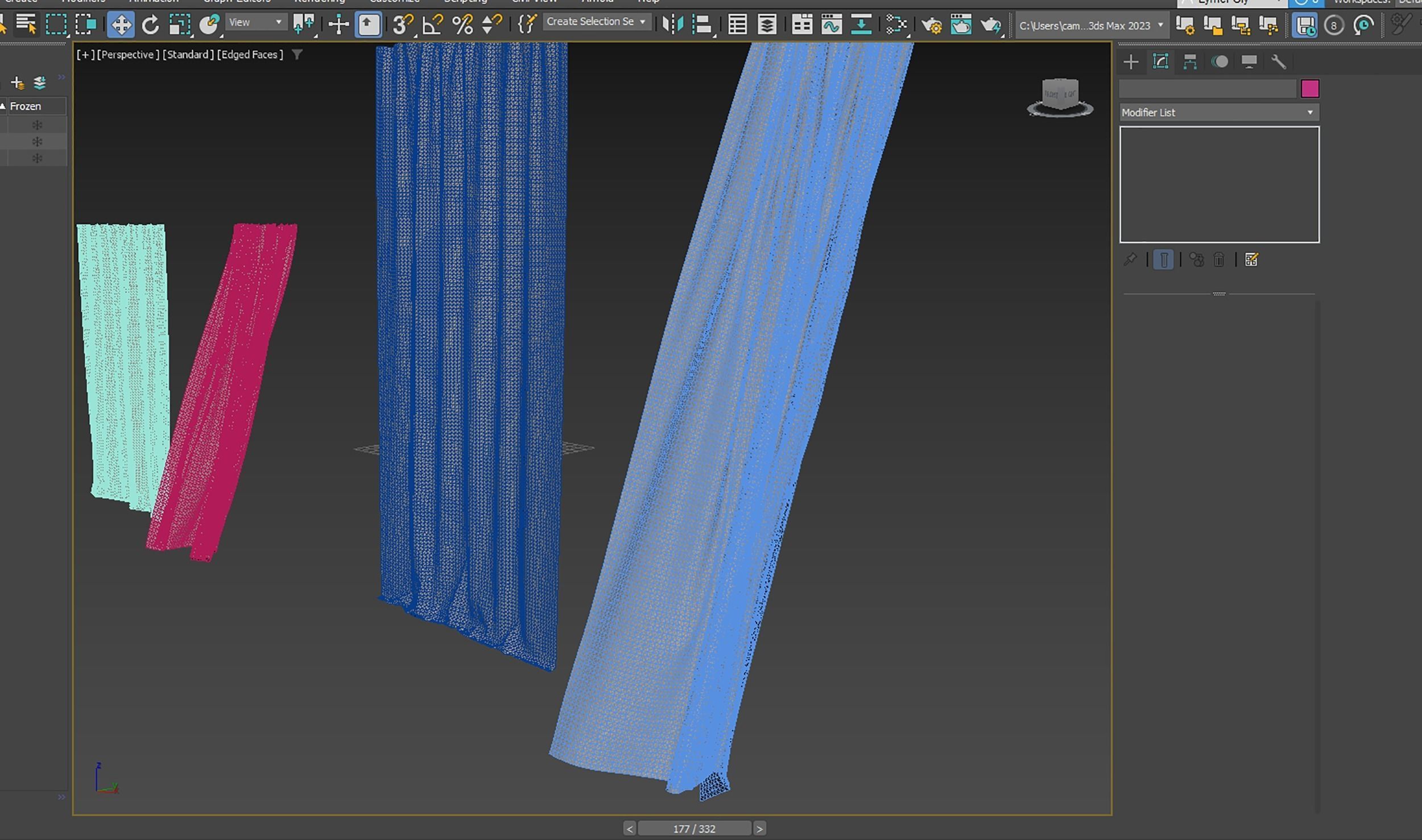 Animated curtain fabric blowing in the wind animation 3D model animated ...