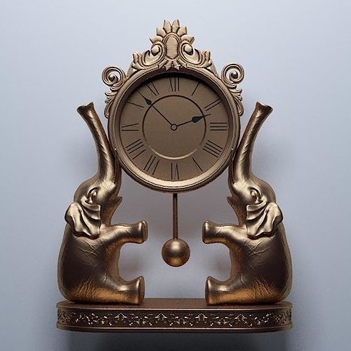 Elephant Clock 3D model | CGTrader