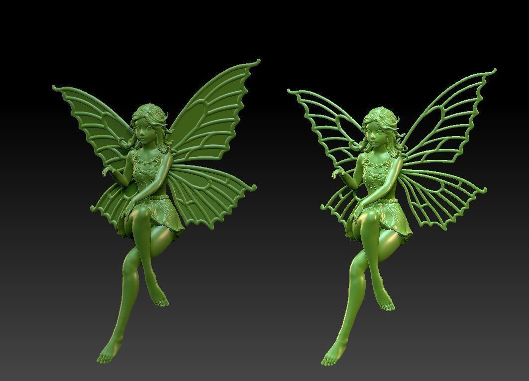 Fairy butterfly on a flower 3D model 3D printable | CGTrader