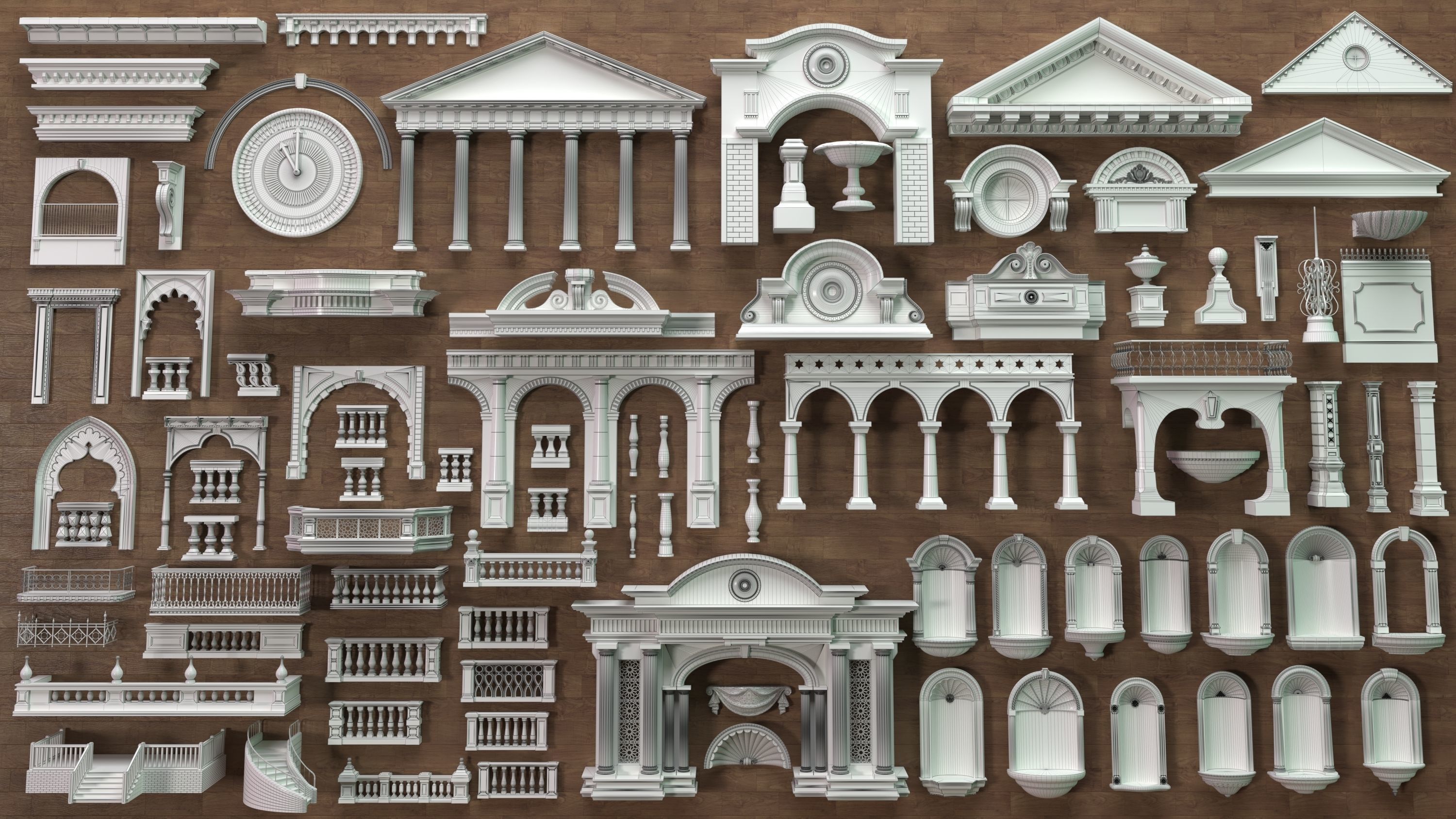 Building Facade Collection 7 - 88 pieces 3D model | CGTrader