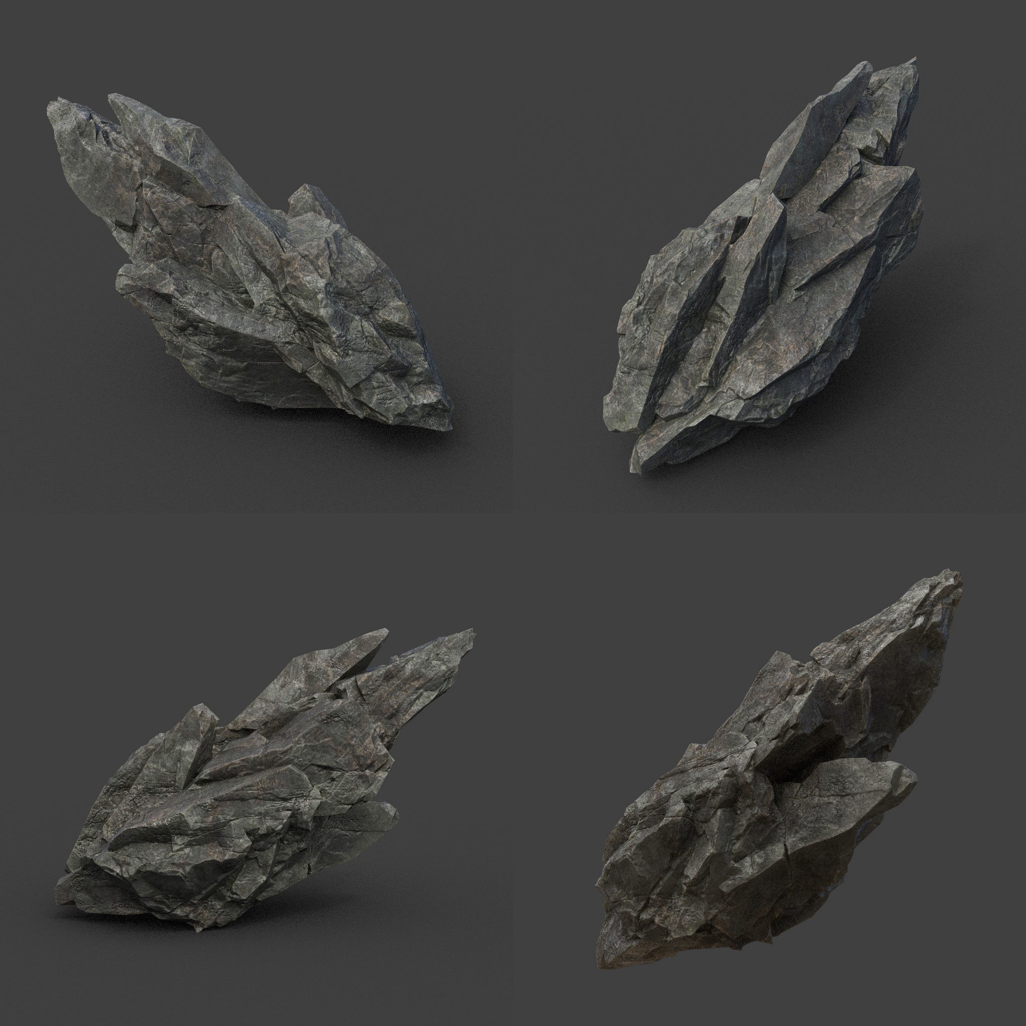 3D model Scifi Black Sharp Rock 220611 - Ultra HD 16K Textures VR / AR ...