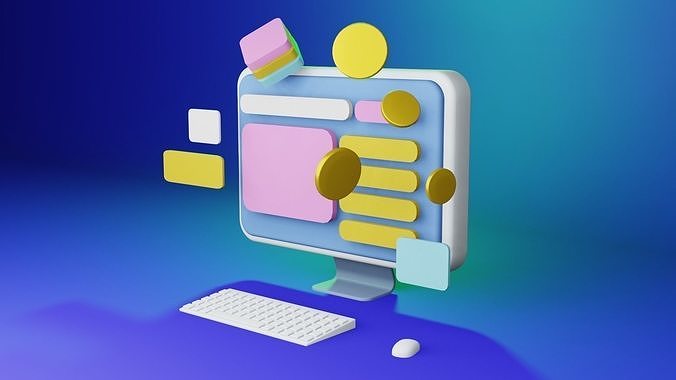 imacc computer screen with sticky notes 3D model animated | CGTrader