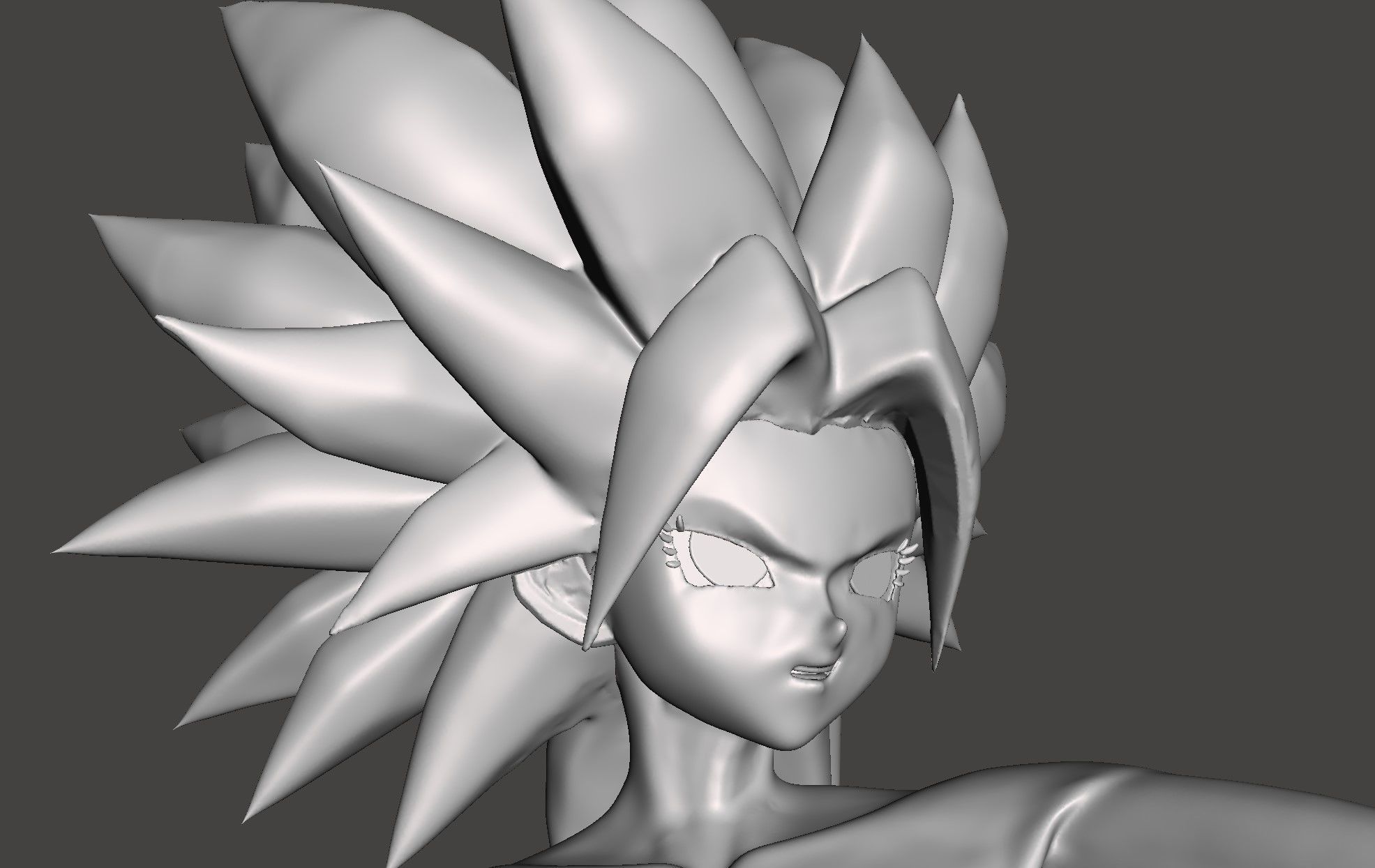 CAULIFLA DRAGONBALL SUPER SSJ SAIYAN dynamic pose HIGH POLY STL 3D ...
