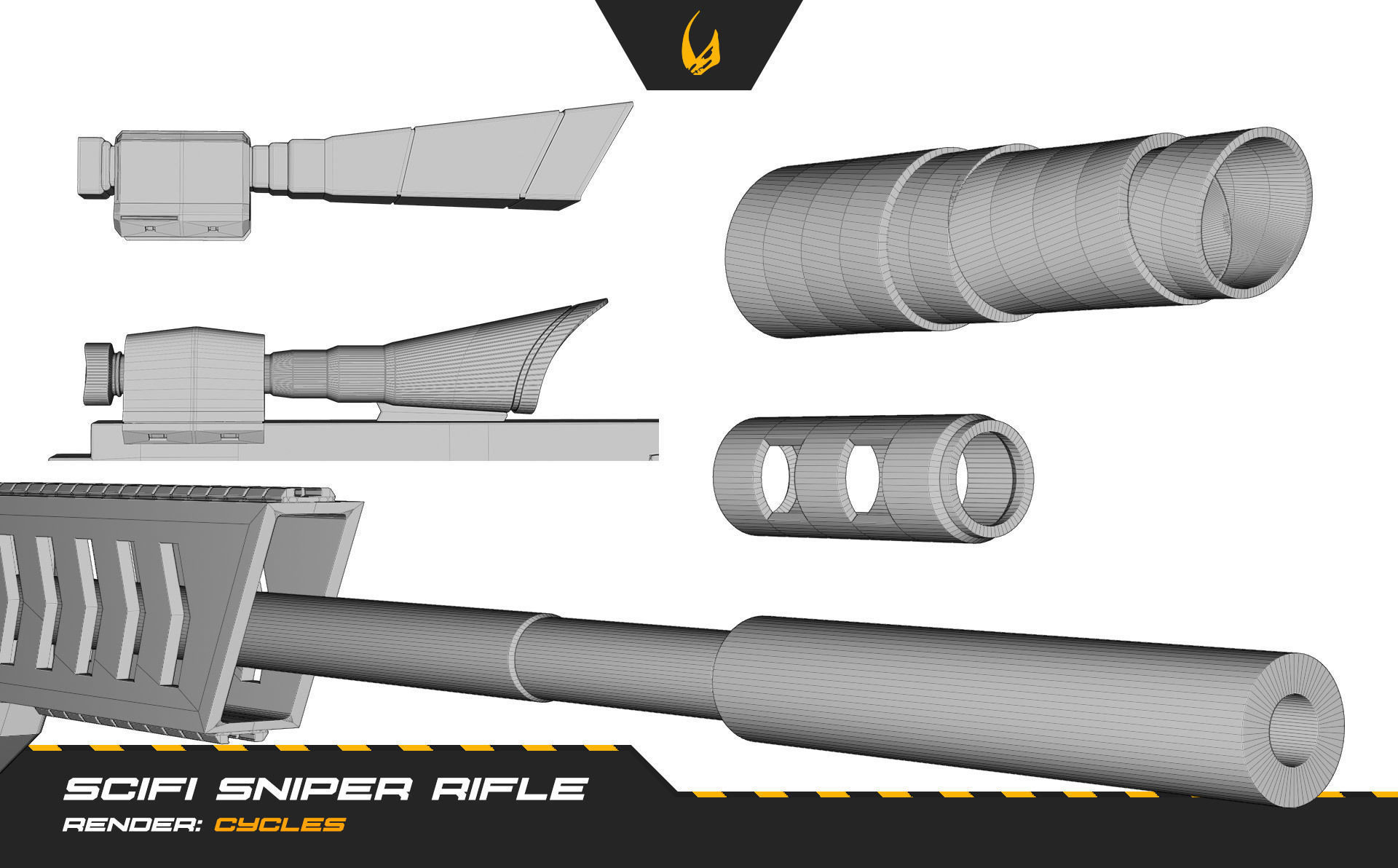 3D model SciFi Futuristic Sniper Rifle -Scifi Weapons 001 VR / AR / low ...