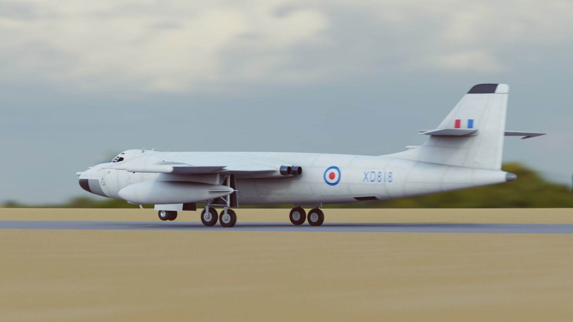 Vickers Valiant B1 bomber 3D model animated rigged | CGTrader