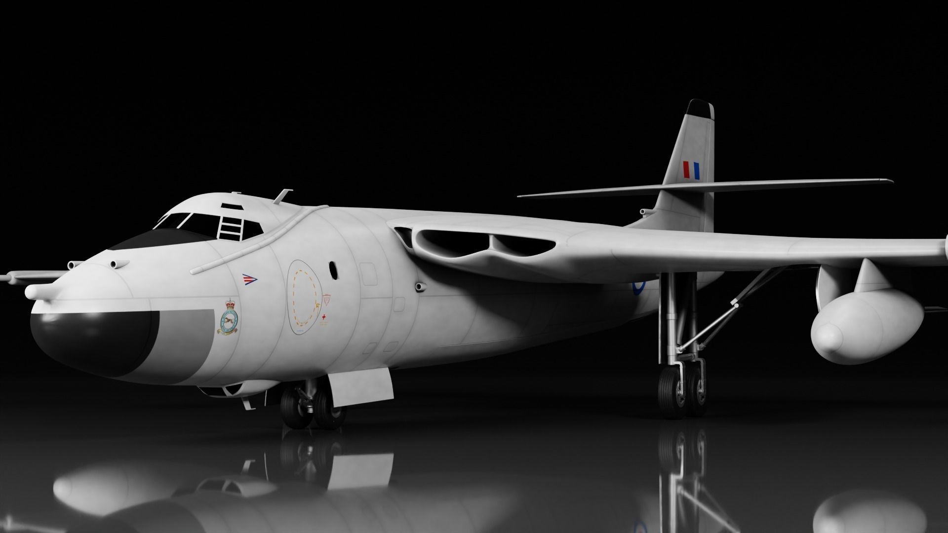 Vickers Valiant B1 bomber 3D model animated rigged | CGTrader