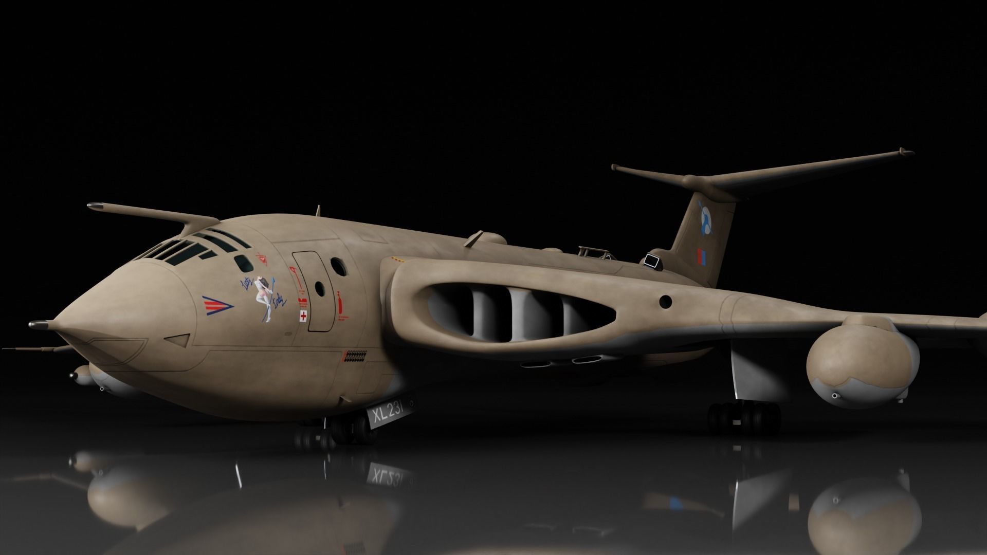 Handley Page Victor K2 tanker 3D model animated rigged | CGTrader
