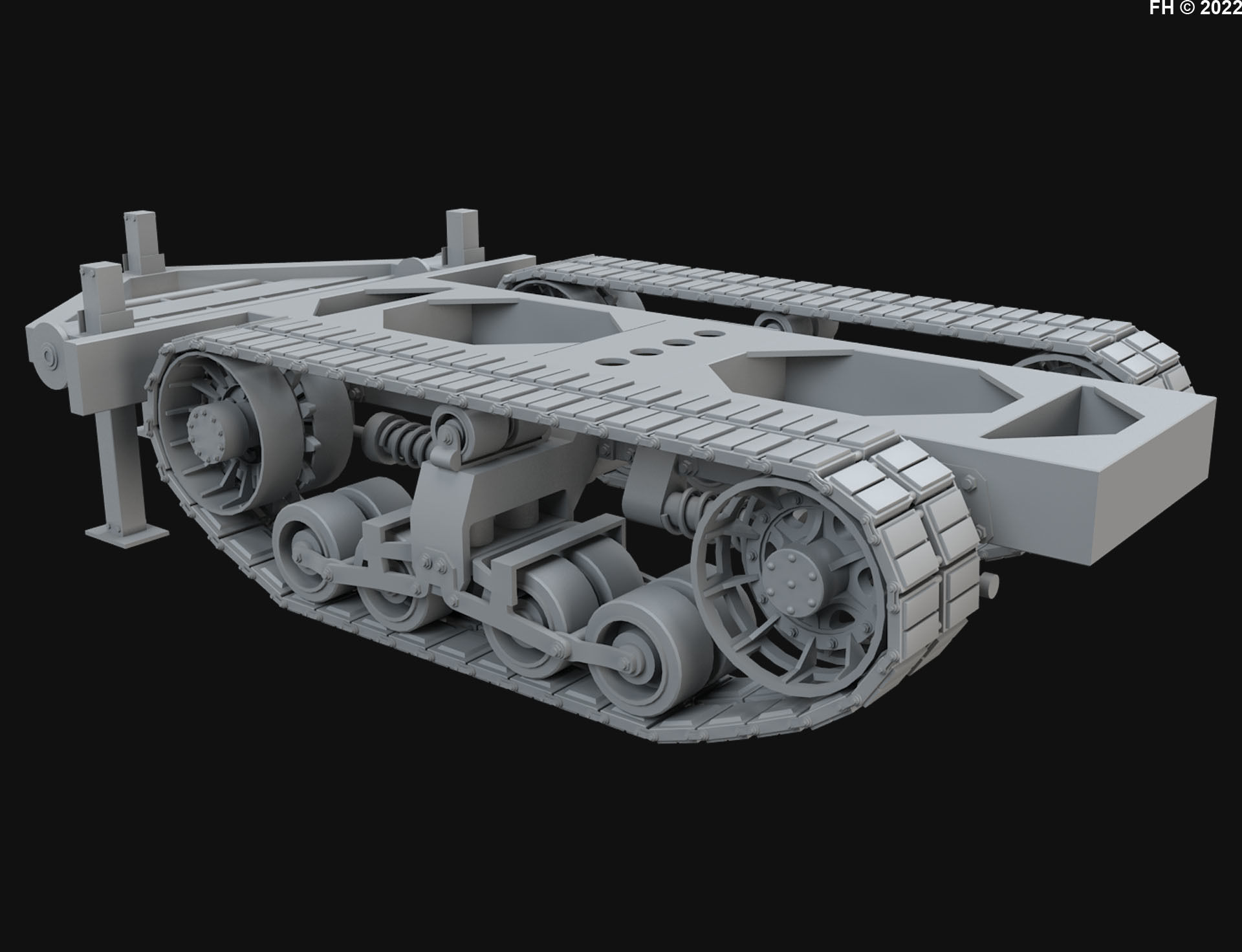 Trailer Track-clay version 3D model | CGTrader