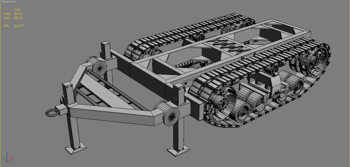 Trailer Track-clay version 3D model | CGTrader