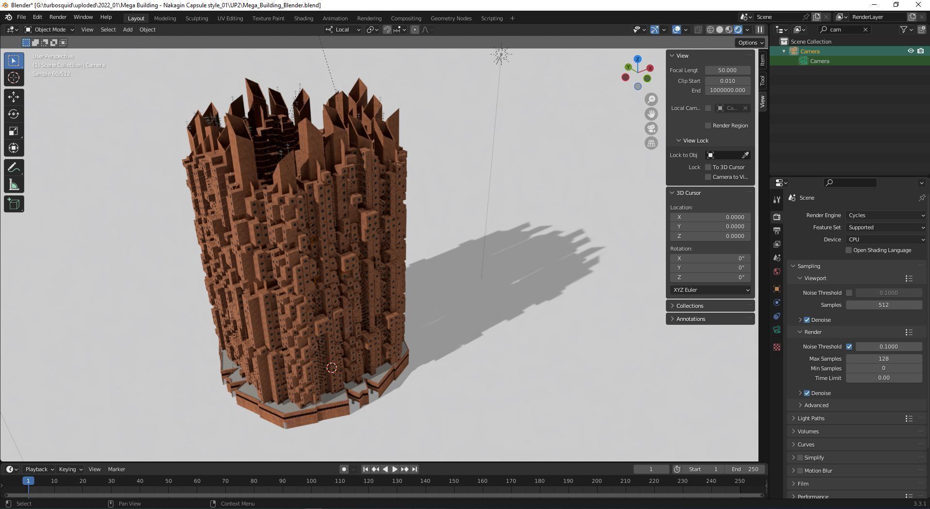 Mega Building - capsule style 3D model | CGTrader
