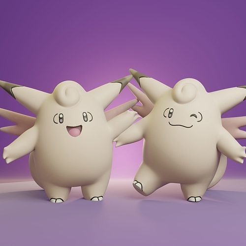 Pokemon - Clefable with 2 different poses 3D model 3D printable | CGTrader