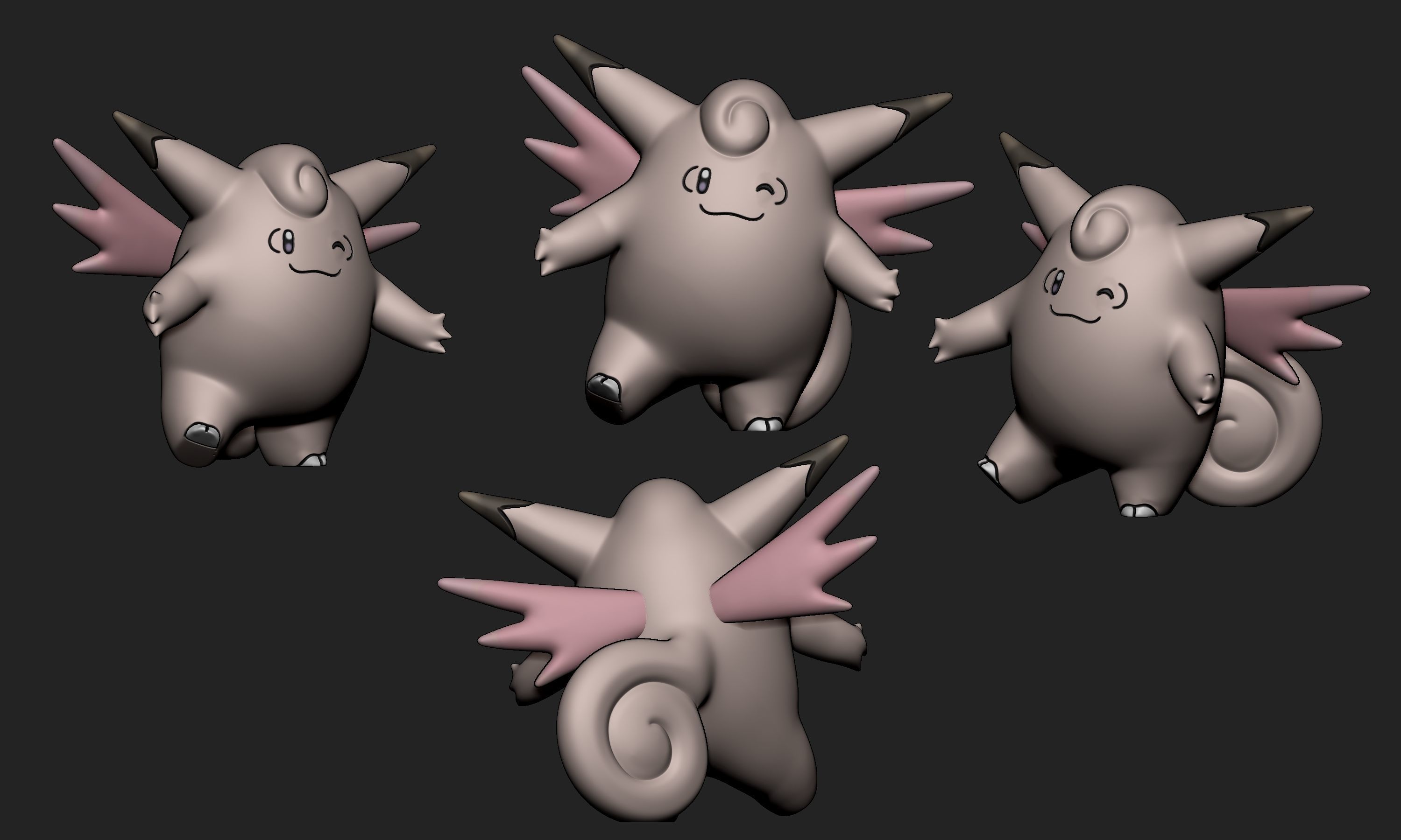Pokemon - Cleffa Clefairy and Clefable 3D model 3D printable | CGTrader