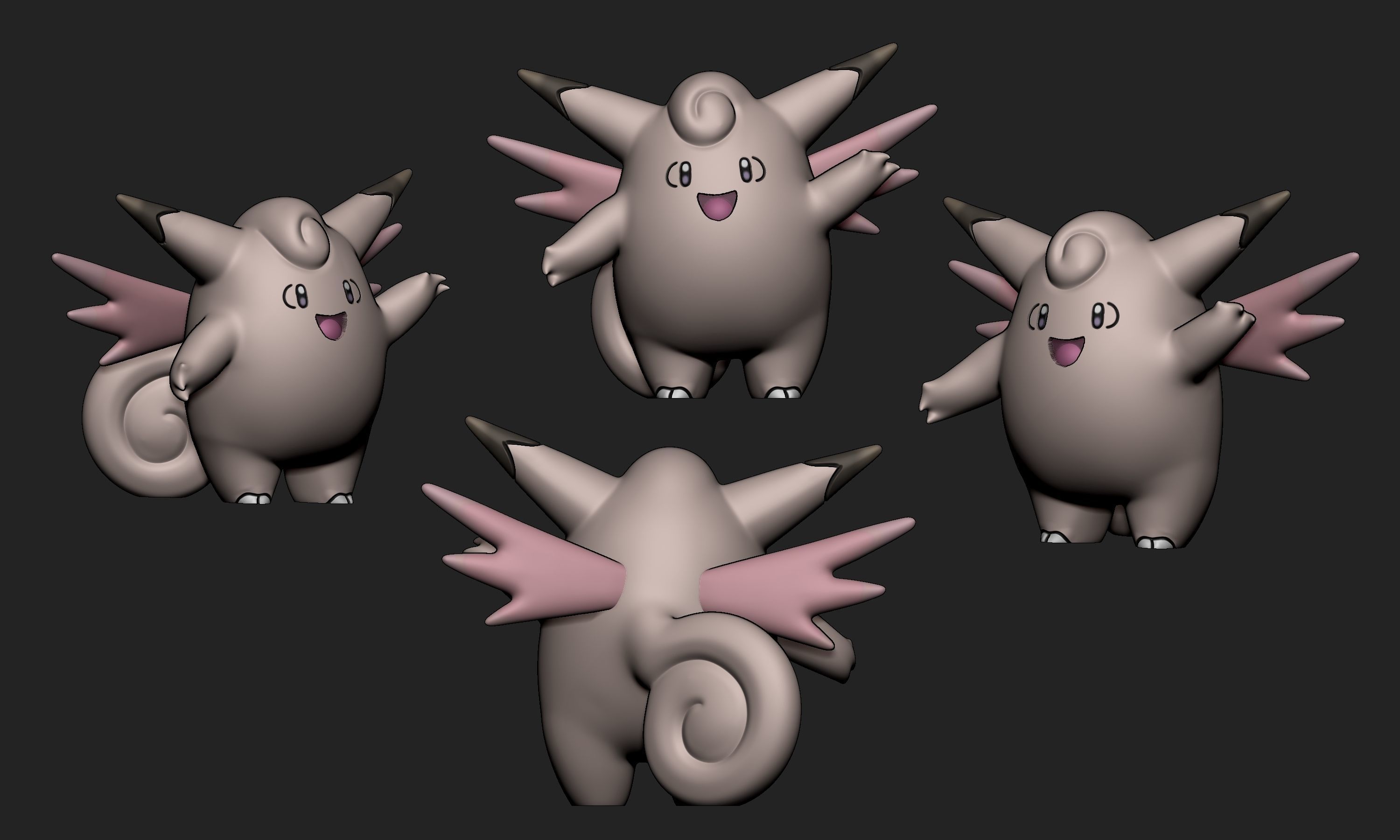 Pokemon - Cleffa Clefairy and Clefable 3D model 3D printable | CGTrader