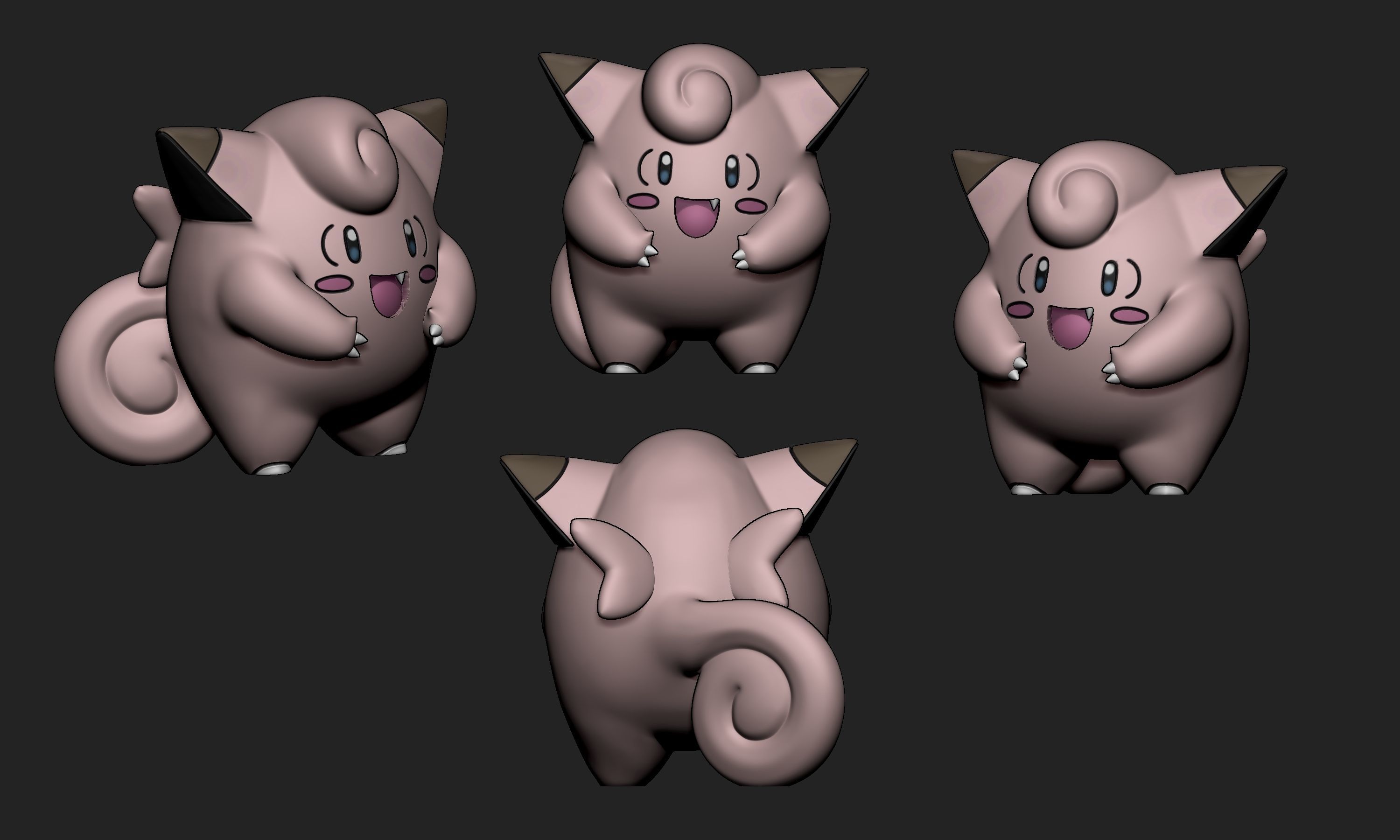 Pokemon - Cleffa Clefairy and Clefable 3D model 3D printable | CGTrader