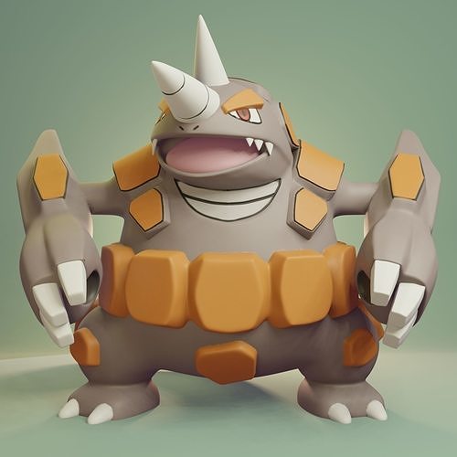 Pokemon - Rhyperior with 2 different poses 3D model 3D printable | CGTrader