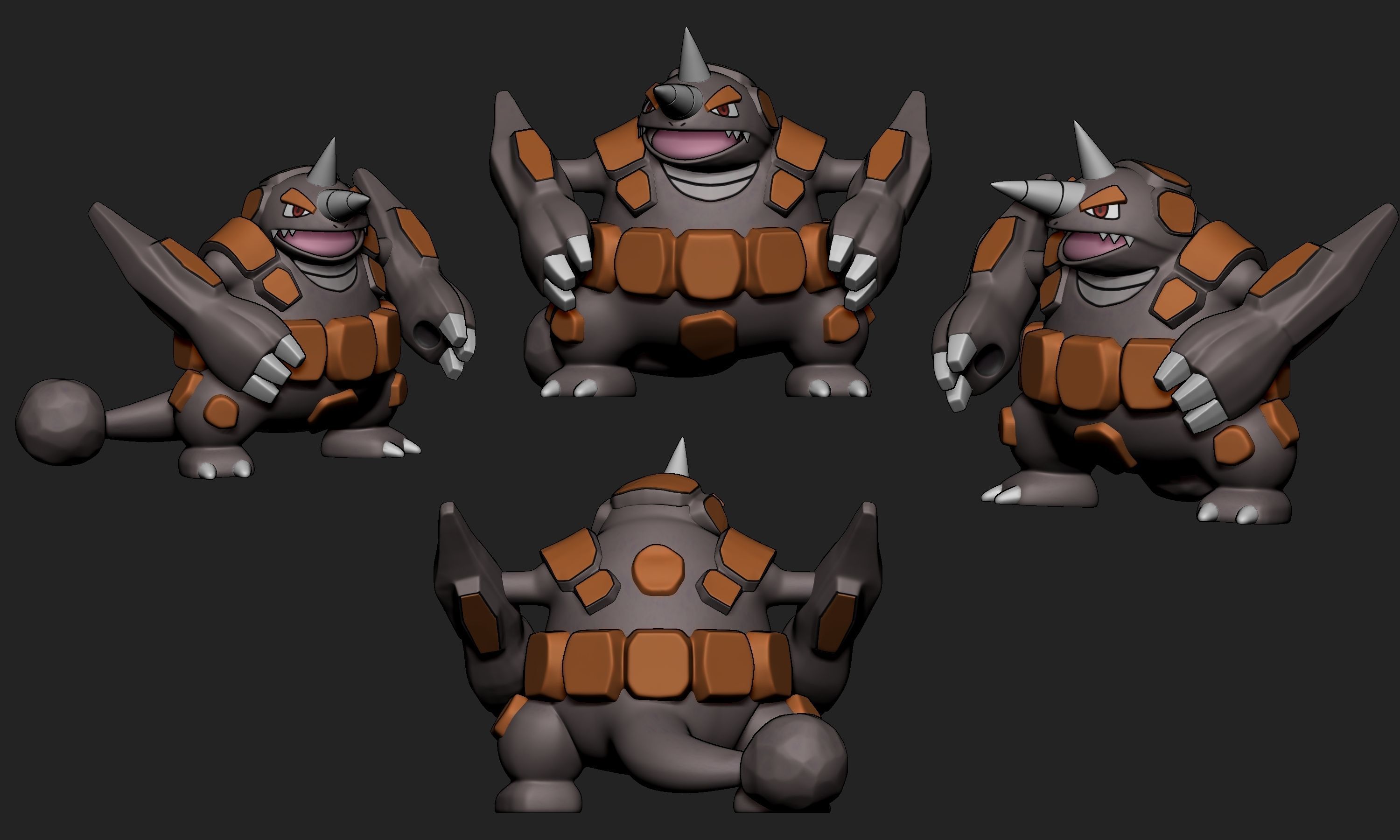 Pokemon - Rhyperior with 2 different poses 3D model 3D printable | CGTrader