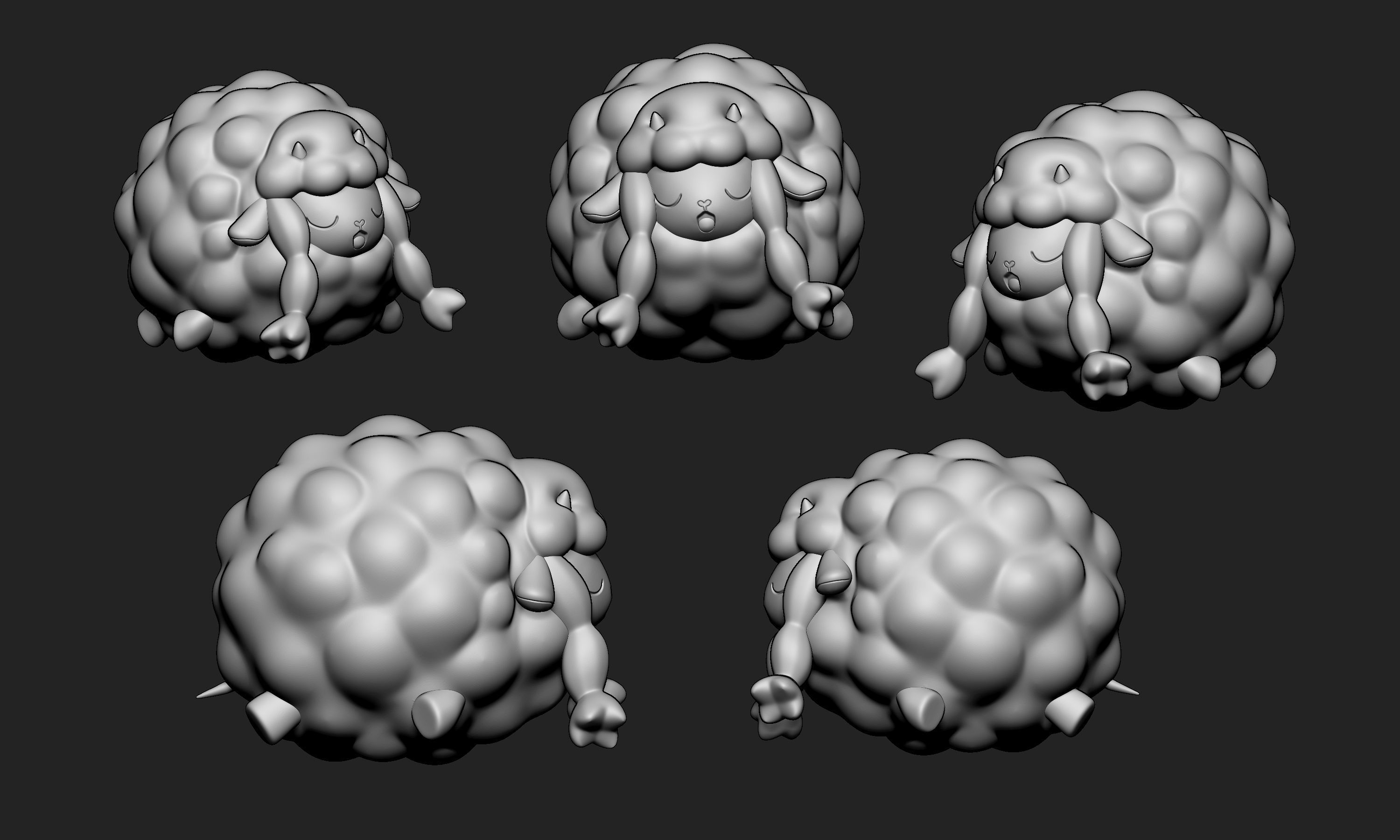 Pokemon - Wooloo and Dubwool with 2 different poses 3D model 3D ...