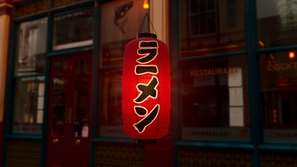 Chochin Ramen Lantern free 3D model | CGTrader