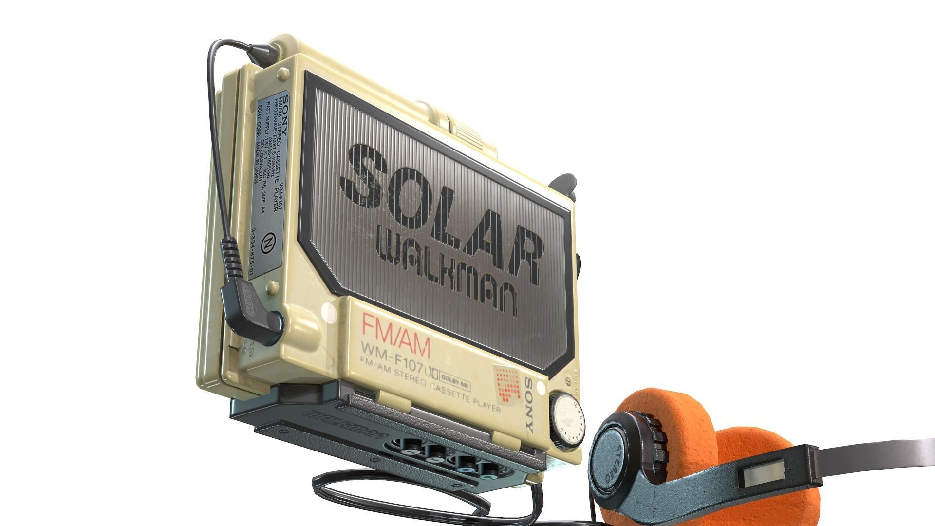 3D model Cassette Player Solar Walkman SONY VR / AR / low-poly | CGTrader