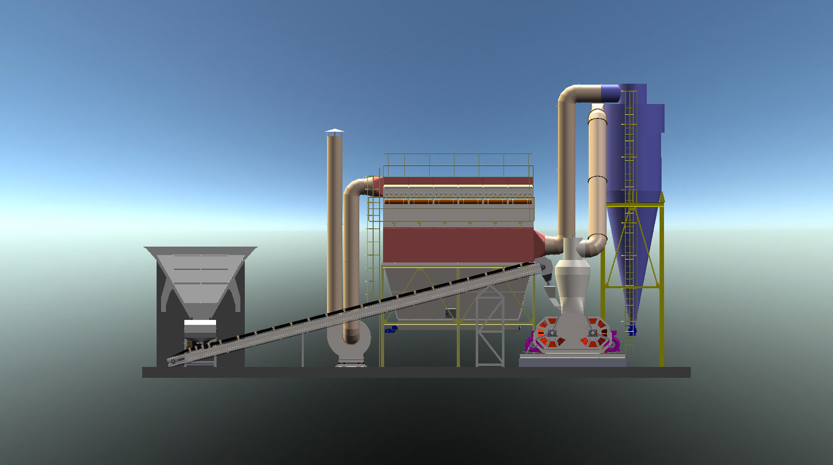 CALCITE FACILITY 0-160 MICRON 40 TONS -hour COMPLETE PROJECT 3D model ...