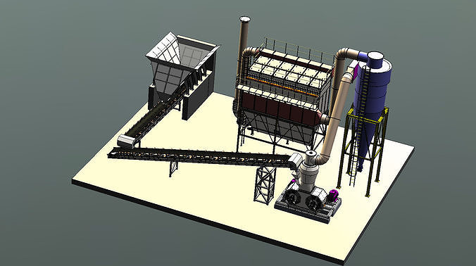CALCITE FACILITY 0-160 MICRON 40 TONS -hour COMPLETE PROJECT 3D model ...