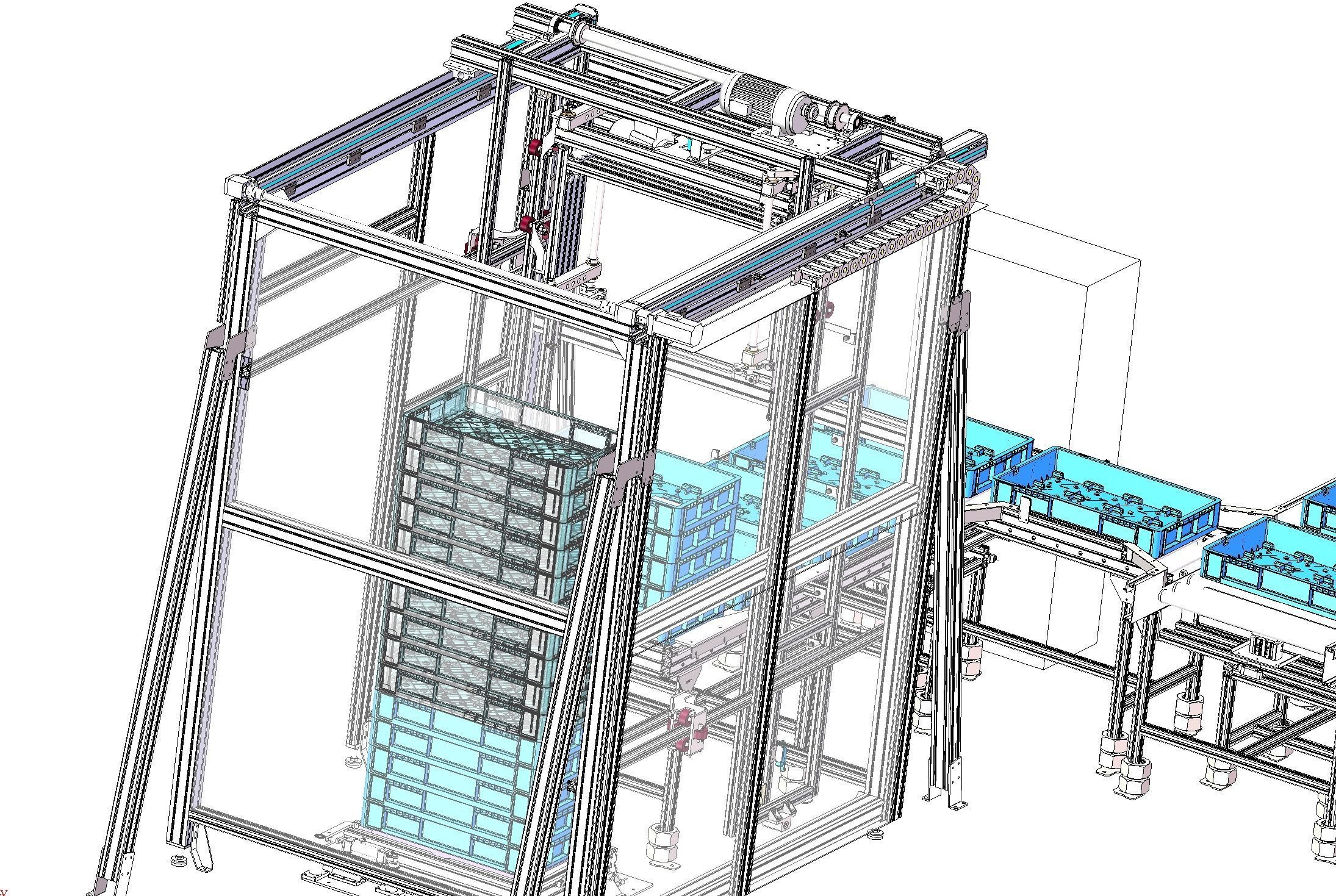 Plastic box stacking conveyor 3D model | CGTrader