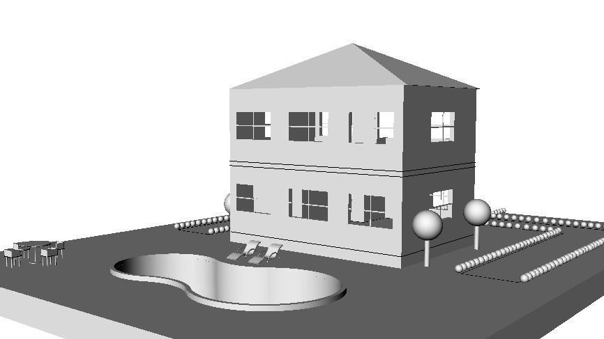 2floors House with pool 3D model 3D printable | CGTrader