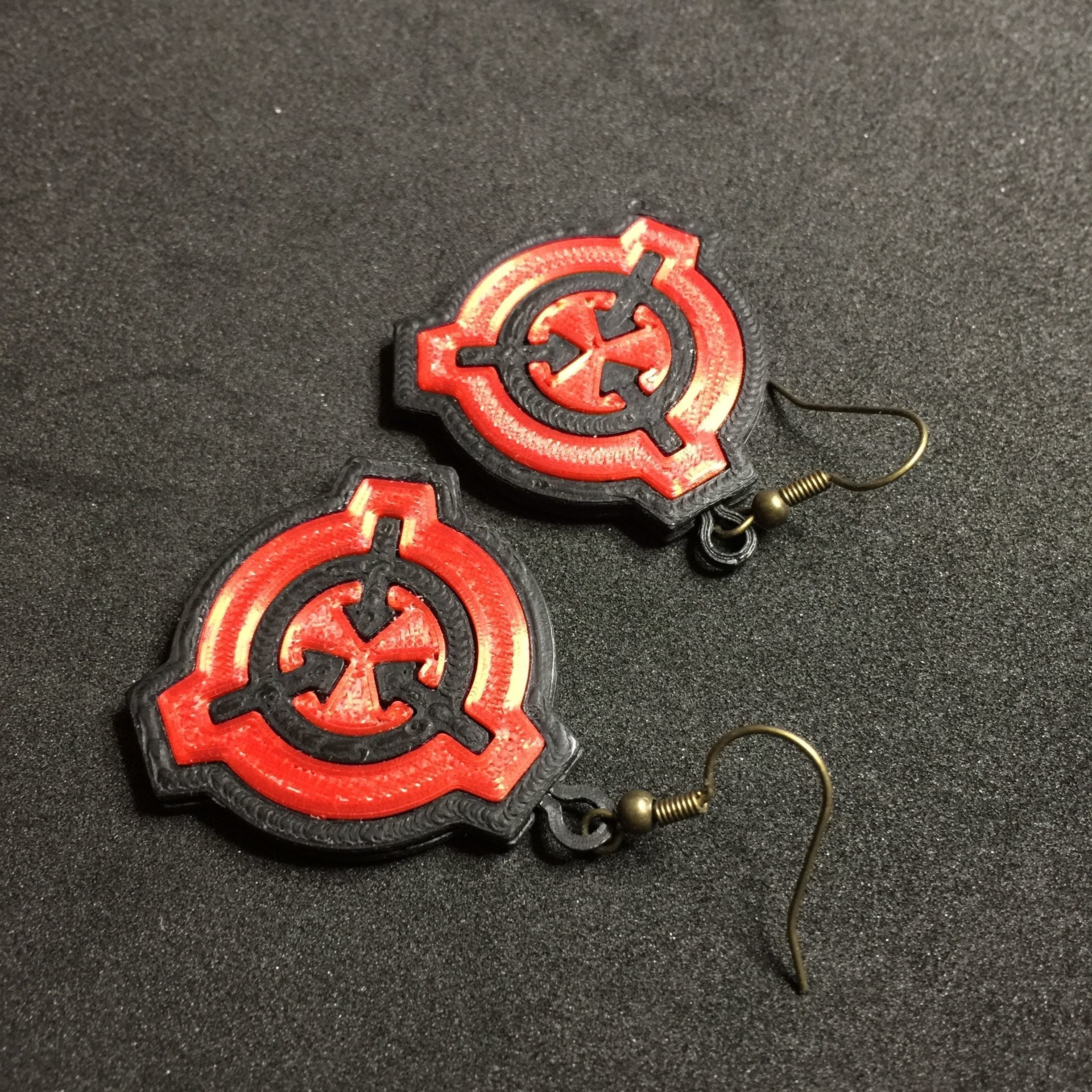 SCP Foundation Logo Earrings 3D model 3D printable | CGTrader