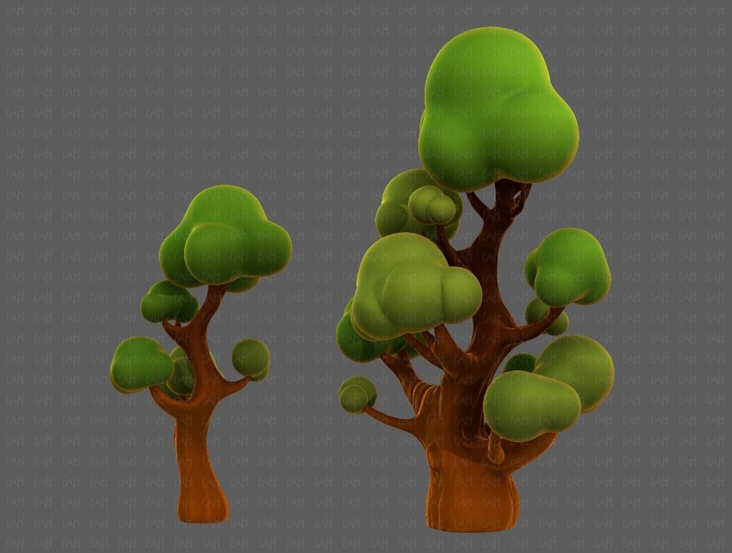 3D model Trees Cartoon V11 VR / AR / low-poly | CGTrader