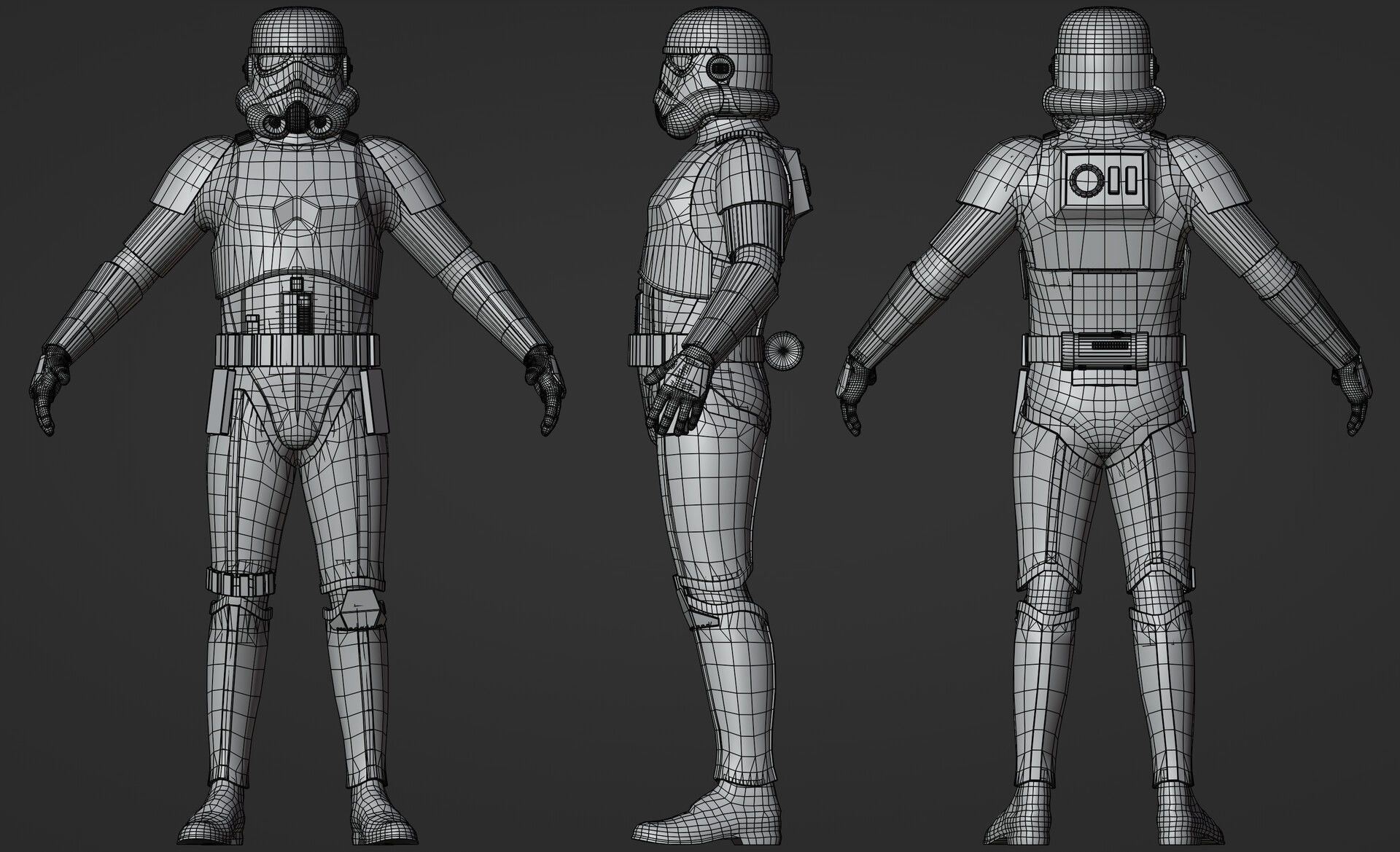 3D model Stormtrooper Realistic 3D Model Low Poly from star wars force ...