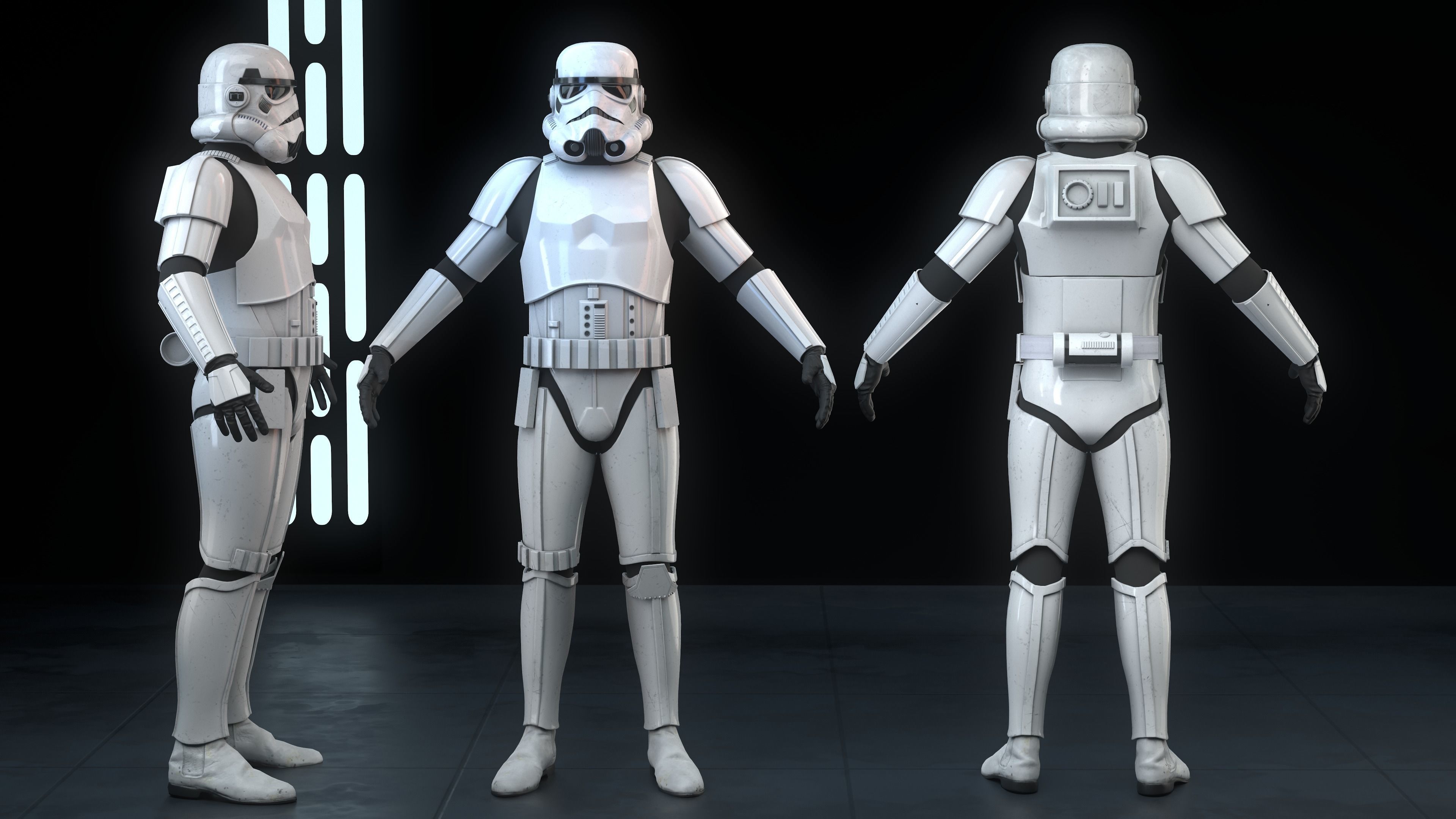 3D model Stormtrooper Realistic 3D Model Low Poly VR / AR / low-poly ...