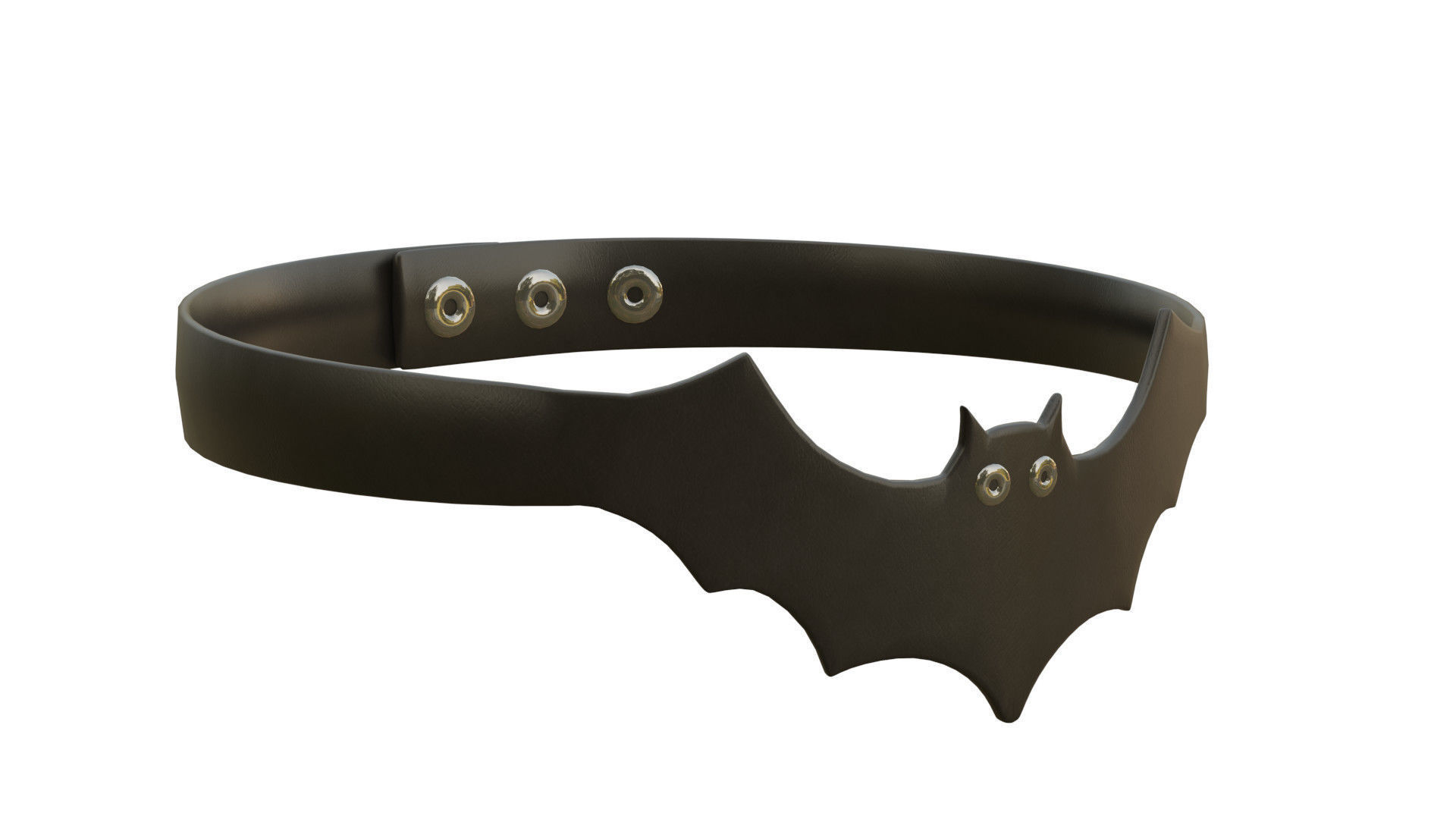 3D model human collar leather Choker necklace set of 6 VR / AR / low ...