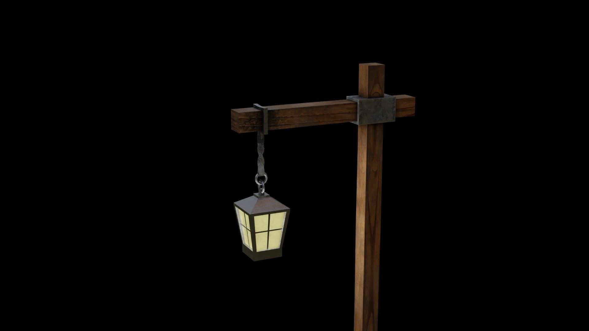 low-poly lamp with 2k PBR materials free VR / AR / low-poly 3D model ...