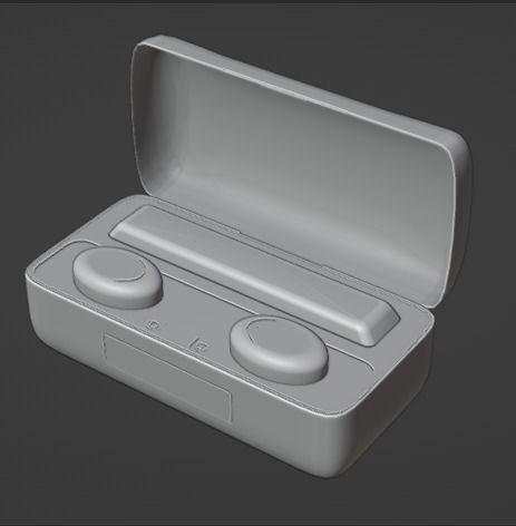 3D model Earbud wireless earphones with charging case VR / AR / low ...