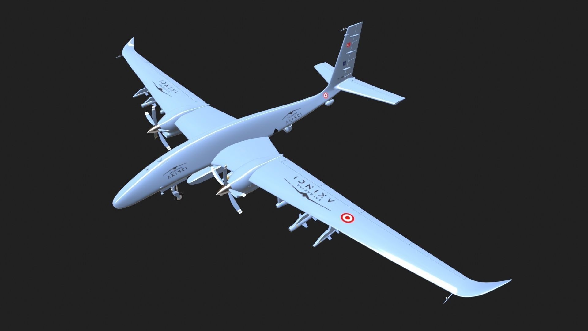 3D model AKINCI UAV VR / AR / low-poly | CGTrader